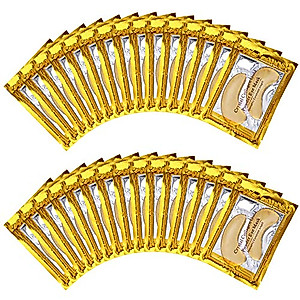 DELISOUL 30 Pairs 24K Gold Collagen Under Eye Masks Crystal Eye Patches Gel Moisturizing Anti Aging Hydrating Reducing Puffiness Dark Circles and Wrinkles Eye Pads for Women and Men