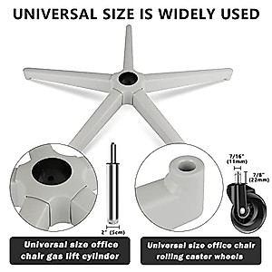 Desk Chair Base Replacement 28 Inch with Reinforced Metal Legs-Chair Bottom Part for Most Chairs, Universal Gas Cylinder and Caster Sockets,Grey
