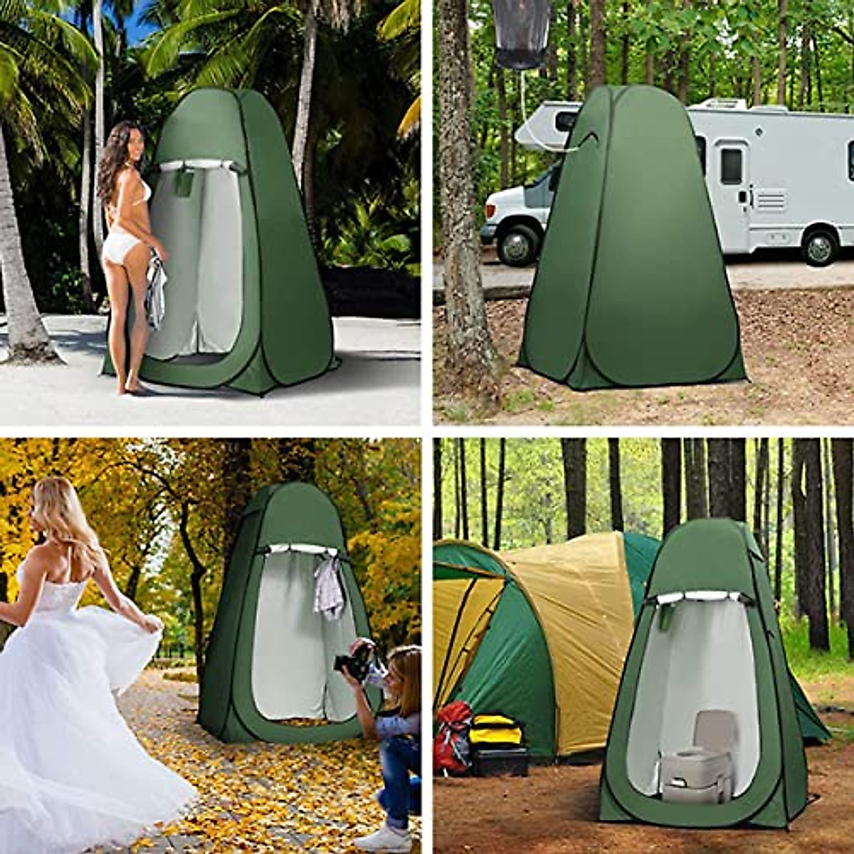 Petgin Pop Up Changing Room Privacy Tent – Instant Portable Outdoor Shower Tent, Camp Toilet, Rain Shelter for Camping & Beach with Carry Bag-Army Green