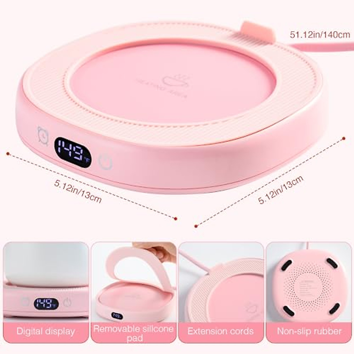 DUHEL Coffee Mug Warmer, Coffee Warmer for Desk with 3 Temp Settings, Cup Warmer for Desk Auto Shut Off, Cute Mug Warmer for Desk