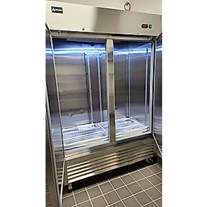 Aceland ETL Certified Commercial Freezer 2 door Stainless Steel Reach in Solid door Upright Fan Cooling Cooler for Restuarant,Bar,Shop,Residential 49 Cu.ft (Commercial Kitchen Equipment)