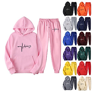 Womens 2 Piece Sweatsuits Sets Conjunto De 2 Piezas Para Mujer Sweats Womens Dressy Casual Outfits for Women Plus Size Women Clothing Sweatpants for Women Womens Sets 2 Piece Outfits Fall