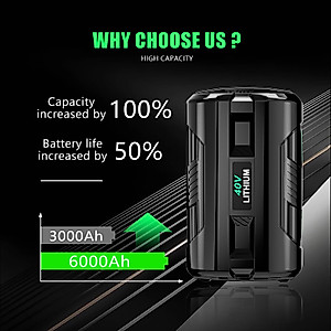 DSANKE 40V 6.0Ah Replacement for Ryobi 40V Lithium ion Battery OP4015 OP4026 OP40201 OP40261 OP4030 OP40301 OP4040 OP40401 OP4050 OP4050A OP40501 OP40601