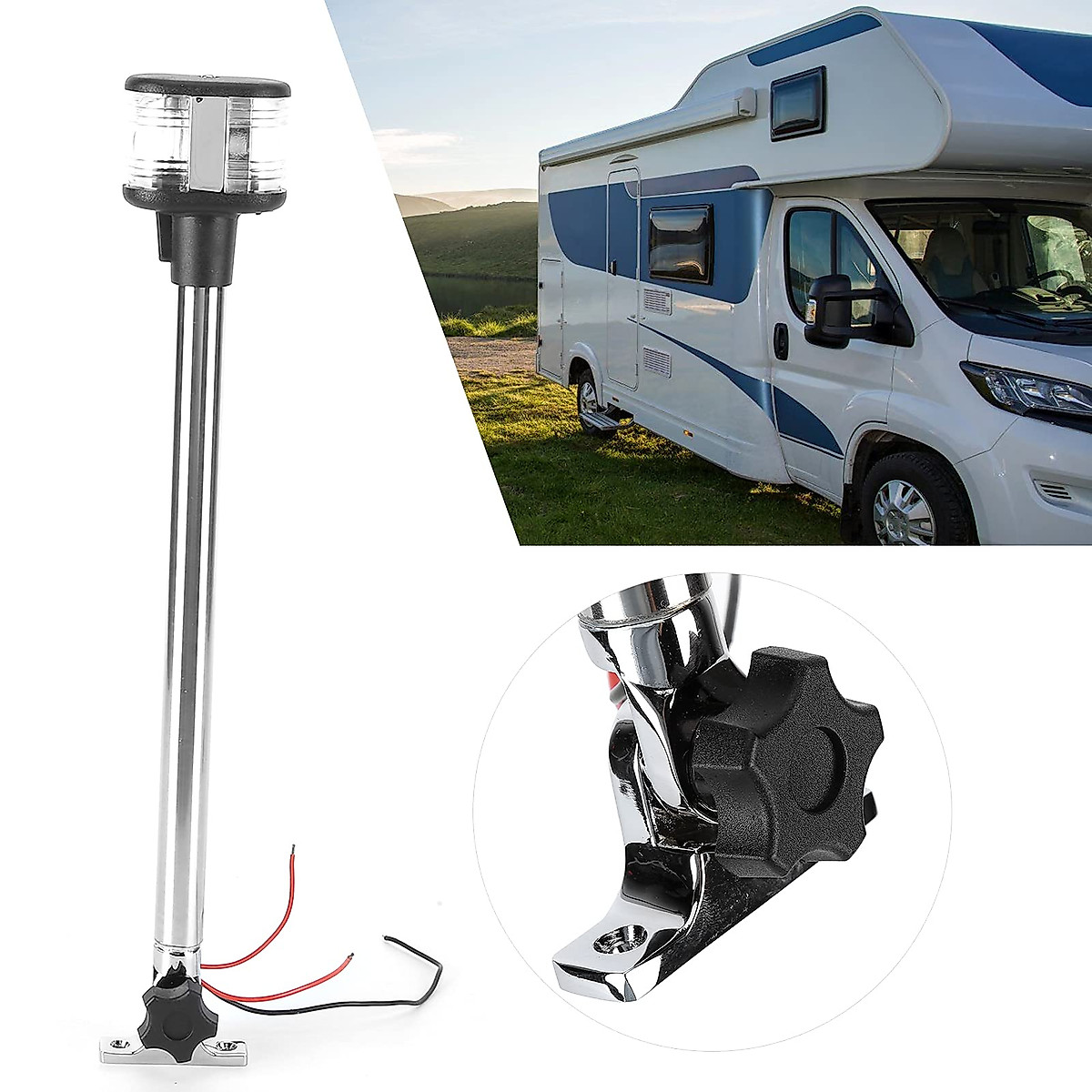 PerGar 12V‑24V Navigation Signal Stern Lamp, Marine Boat Yacht Pontoon Navigation Anchor Light, 360 Boat Navigation Lights for Marine Yacht Fishing Boats Speedboats