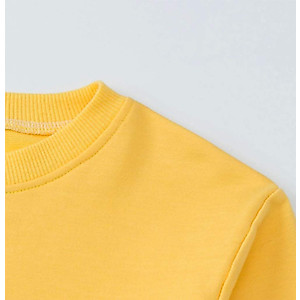 G-Amber Girls Crop Tops Sweatshirts Kids Cute Long Sleeve Printings Fashion Pullover Shirt I'd Rather Be Sleeping Yellow