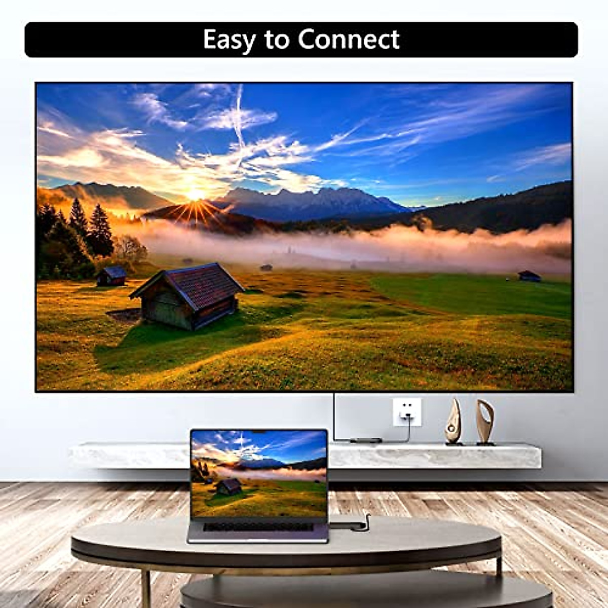 Topbuy Wireless HDMI Transmitter and Receiver, Designed for Laptops,PC,Plug & Play,HDMI Dongle Adapter ,Support 2.4/5GHz for Streaming Video/Audio from Laptop, PC to HDTV/Projector