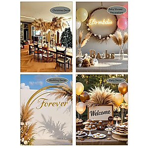 126pcs Dried Pampas Grass Decorations, Dried Flowers, Dried Bouquet in Vase, Reed Grass Bouquet for Bohemian Floral Home Wedding, Table Centerpieces, Rustic Farmhouse Decor. (Vase Not Included)