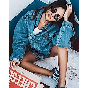 GIFIORE Oval Sunglasses Vintage Retro 90s Sunglasses Trendy Designer Glasses for Women Men (Gold Frame Grey Lens)