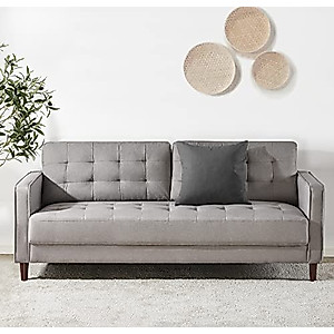 ZINUS Benton Sofa Couch / Grid Tufted Cushions / Easy, Tool-Free Assembly, Stone Grey
