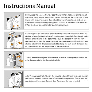 Improved 2 Piece Commercial Grade Air Wedge Bag Pump Professional Leveling Kit & Alignment Tool Inflatable Shim Bag. 500 LB Rating