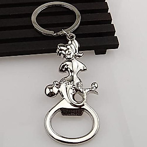 ARFUKA Bottle Opener Keychain Metal Mermaid Pendant Beer Opener Beverage Soda Beer Bartender Bottle Opener Keyring Christmas Birthday Gift for Men and Women