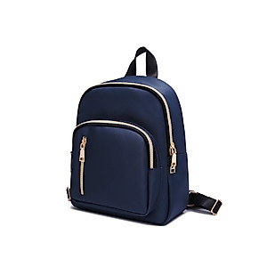 YANAIER Women Mini Backpack Purse Water resistant Nylon Fashion College Bag Casual Daypack Navy