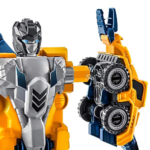 MIEBELY Toddler Robot Construction Vehicles Set – 5Pcs Transforming Robots for Kids - Magnetic Toys with Sturdy Connectors – Easy DIY Assembly Function – 5-in-1 Educational STEM Toys