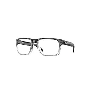 Oakley Holbrook Eyeglasses OX8156 815606 56MM Polished Black Clear Fade Square Eyeglasses for Men + BUNDLE With Designer iWear Eyewear Kit