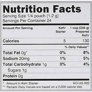 Milk Kefir POWDER Lebanese - Probiotic Milk Kefir Starter - No Maintenance - Leche de Bulgaro - Non GMO - Gluten Free - Started With A Dairy Or Water Base (4 Pack) (4 Pack (make 4L))