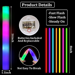 148 PCS New Years Eve Glow in the Dark Party Supplies- 24 Pcs 16" Foam Glow Sticks, 24 Pcs LED Glasses, 100 Pcs Glow Sticks Necklaces Bracelets Light Up New Years Party Favors Wedding Birthday