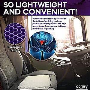 Gel Seat Cushion for Long Sitting - Purple Seat Cushion for Office Chair- Egg Crate Cushion for Pressure Relief and Back Pain - Cooling Double Gel Seat Cushion for Car, Wheelchair, Computer Chair
