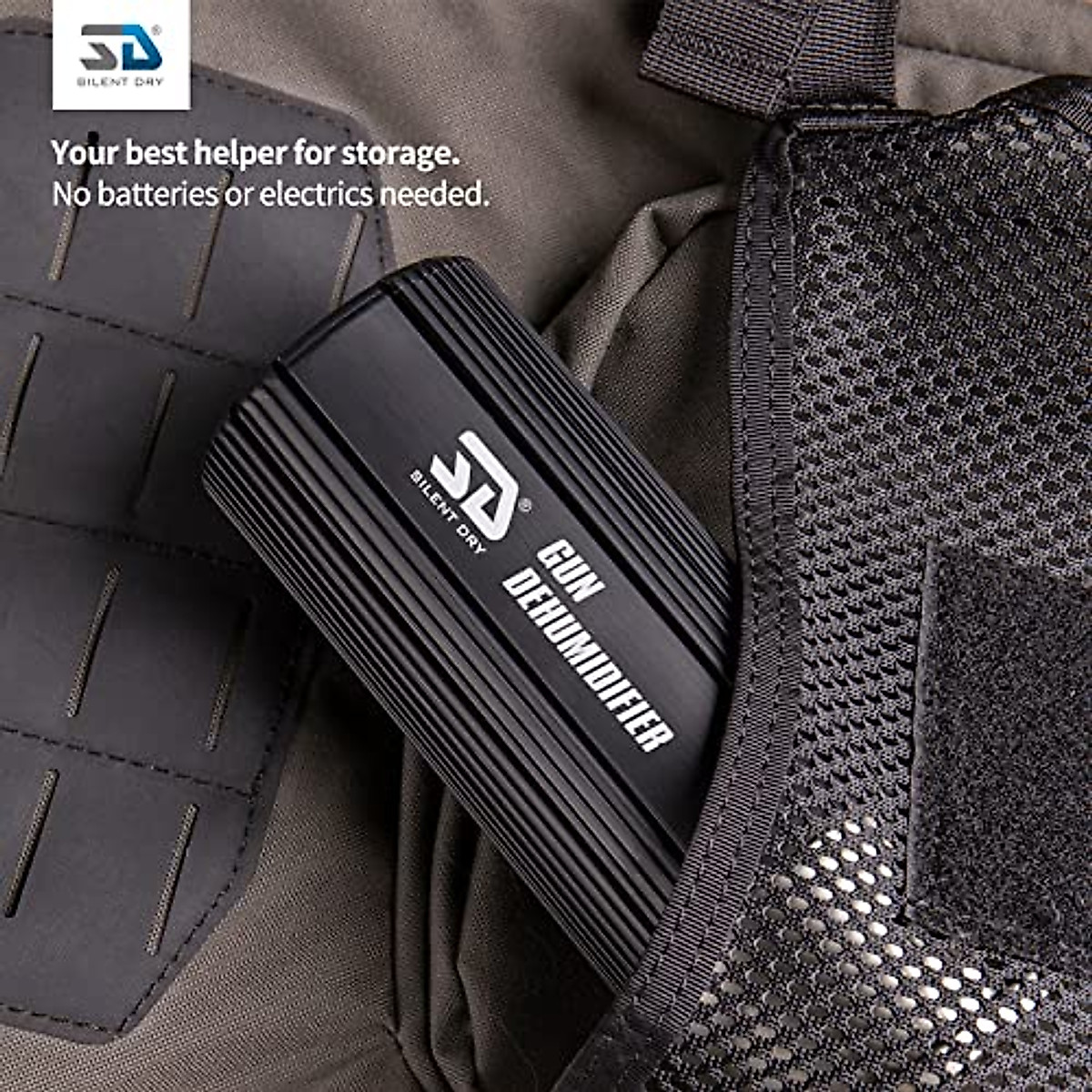 SD SILENT DRY Reusable Gun Safe Dehumidifier for Gun Accessories/Storage/Closet/Cabinet/Camera, up to 40L Safe, Shotgun Jr.