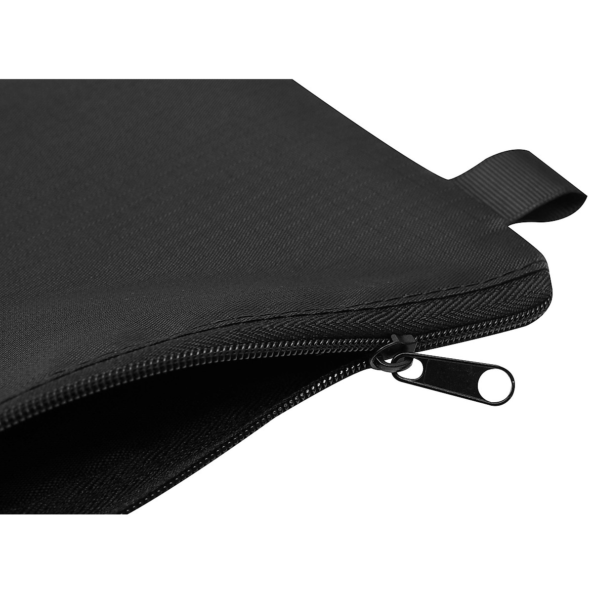 Zipper Bag - Set Of 5 - Carry All Pouch To Organize Travel Toiletries Pens Cosmetics (8 x 6, Black)