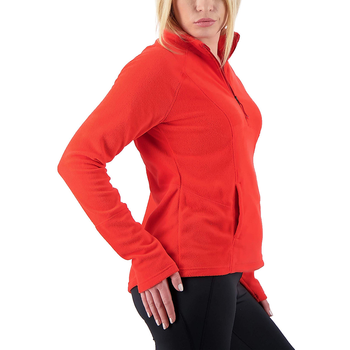 Obermeyer Womens Sonja 1/4 Zip Fleece, Hibiscus, X-Small