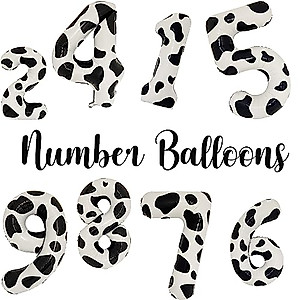 40 Inch Cow Print Balloon Large Number 0 Balloon for Cowgirl 16th Birthday Decorations Cow Print Party Supplies Cowprint Balloons (Number 0)