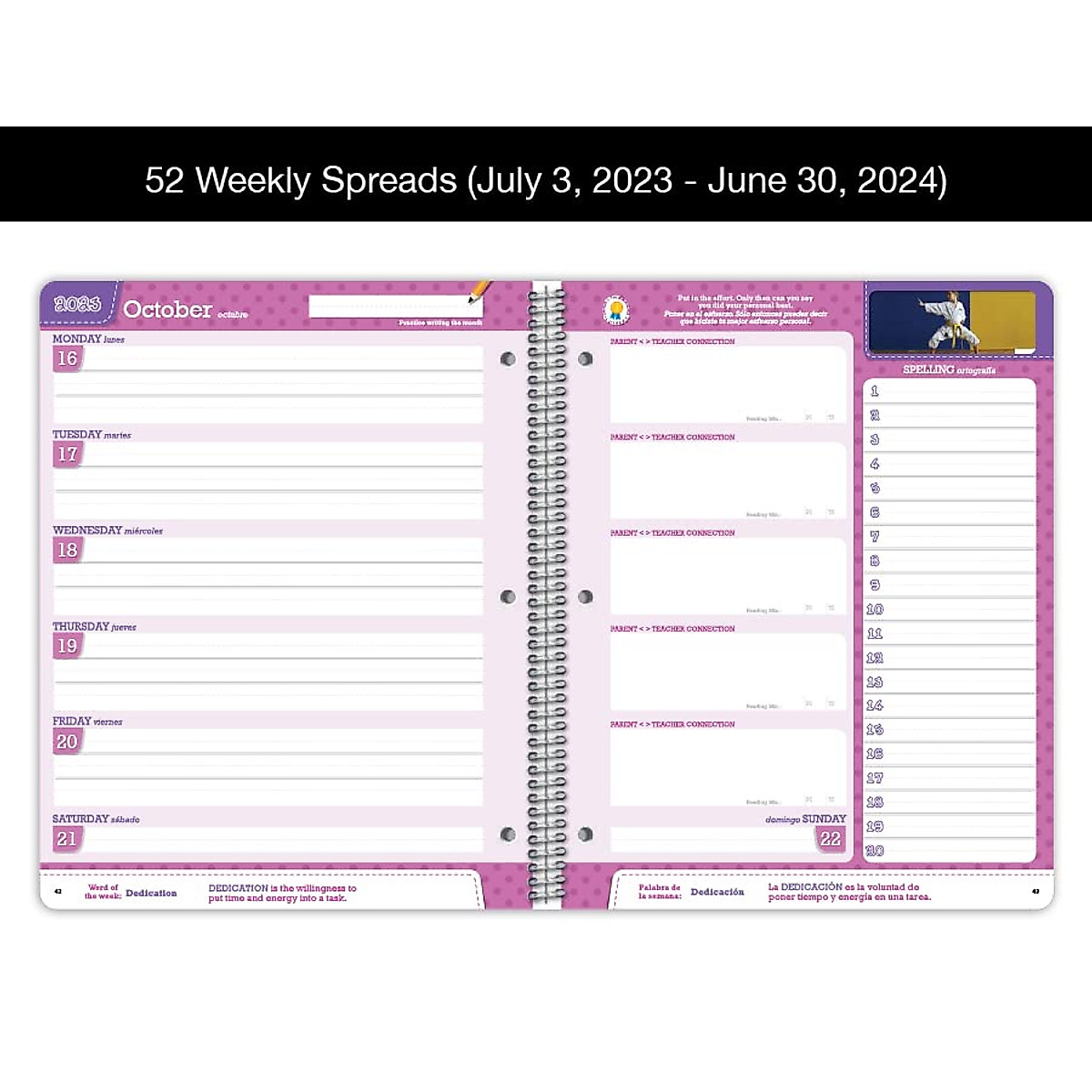 Dated Primary Student School Planner 2023-2024 Academic School Year, Large (8.5" by 11") Block Style Datebook with Engage Cover