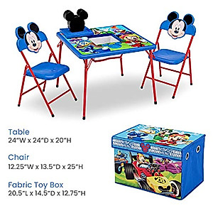 Delta Children 4-Piece Kids Furniture Set (2 Chairs and Table Set & Fabric Toy Box), Disney Mickey Mouse