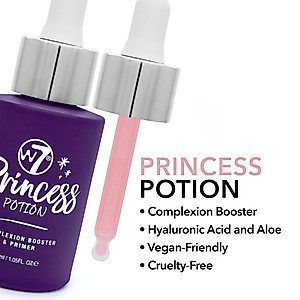 W7 Princess Potion Face Primer Drops - Purple Makeup Base Priming Formula For Flawless, Bright Skin - Vegan Makeup