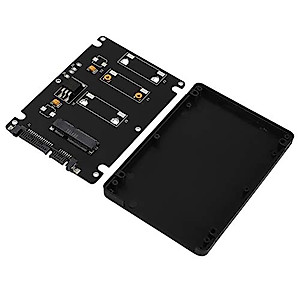 Mini Pcie mSATA SSD to 2.5 inch SATA3 Adapter Card with Case 7 mm Thickness Black