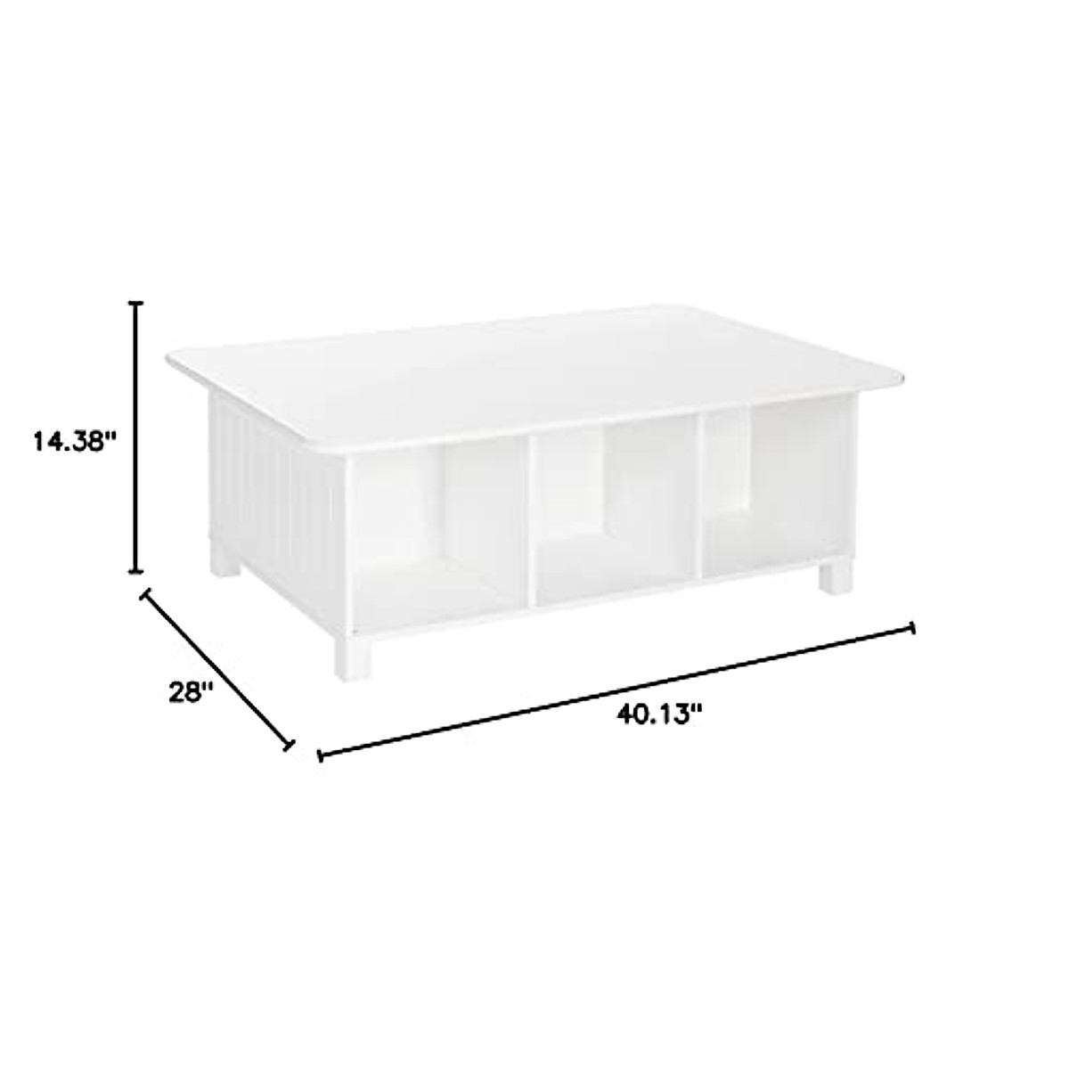 RiverRidge Kids 6 Cubby Storage Activity Table, White