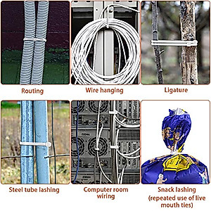 Halsouy Zip Ties Nylon Self-locking Wire Ties 30 Pack - White (24 Inch)