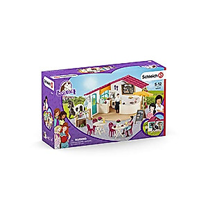 Schleich Horse Club 66-piece Horse Rider Café Playset with Horse Toy and Horse Accessories for Kids Ages 5-12