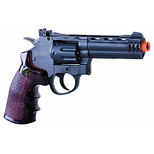 Game Face ACG357 CO2-Powered GF600 Semi-Auto 8-Shot 357 Airsoft Revolver, Grey/Brown