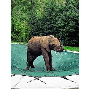 Loop-Loc Mesh Safety Cover - Rectangle - 20 ft X 40 ft W/ 4 ft X 8 ft Center Step