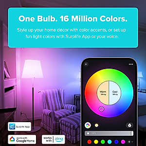 Smart Light Bulbs, Smart Bulb Compatible with Alexa & Google Home, LED Light Bulbs Color Changing, Multi-Dynamic Scene, Music Sync, A19 E26 2.4GHz RGBTW WiFi & Bluetooth Light Bulb 60W, 800LM, 4Pack