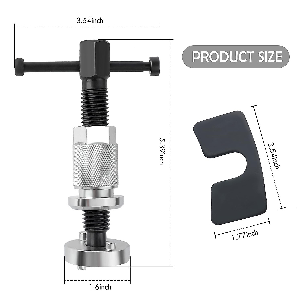 SSNNUU Brake Caliper Compression Tool,Right Hand Rear Brake Caliper Tool for Replacement Rear Brake Pad,Universal Automotive Tools Rear Caliper Piston Tool Compatible with Audi,Ford