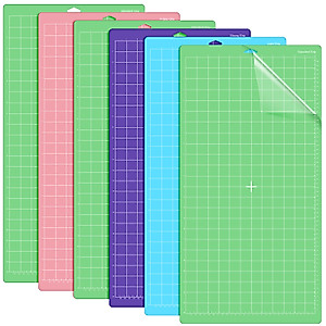 LOYIM 6 Pack Cutting Mat 12 x 24 Inch, Cutting Mats for Craft, Standard, Strong, Adhesive Cut Mat Replacement Variety Adhesive Sticky Cutting Mat Accessories for Craft Sewing Art, 4 Colors