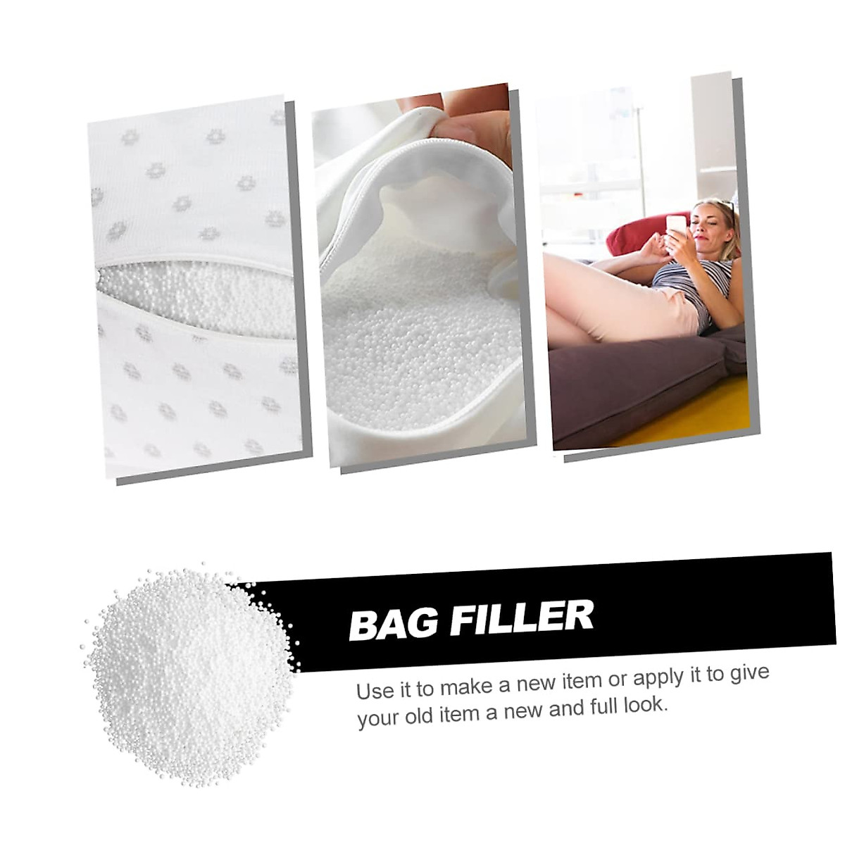 Holibanna 1 sofas bean bags bed pillows couches sofa cama para modernos baratos Foam white Dog Bed Filling Beads Balls Punching Bag Filler Filling Balls baby decorative ball