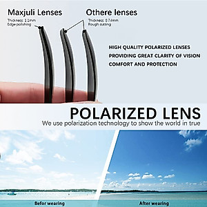 MAXJULI XXL Polarized BigSunglasses for Men and Women,UV400 Protection Rectangular Sun Glasses,Ideal for Driving Cycling and Running 8806（Grey+Blue）