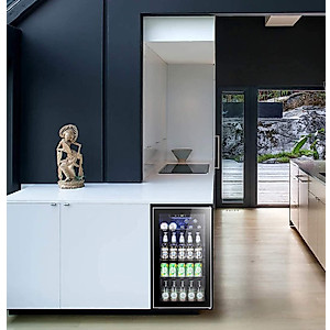 Antarctic Star Beverage Refrigerator Cooler, 100 Can Mini Fridge Glass Door for Soda Beer or Wine Glass Door Small Drink Dispenser Adjustable Clear Front for Home, Office or Bar, 3.1cu.ft.…