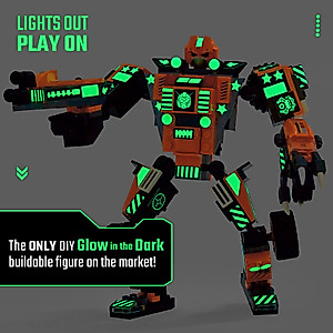 JITTERYGIT Mech Robot Soldier Glow in The Dark Bricks Toy STEM Gift Set, Juguetes para Niños De Christmas Birthday Regalos, Cool Military Holiday Present for Boys, Girls, Teen 6 7 8 9 10 Year Old