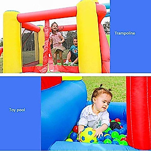 Inflatable Castle and Slide, Children S Trampoline Slide Small Home Naughty Castle Kindergarten Indoor and Outdoor Toy Playground Colors 340 280 205Cm