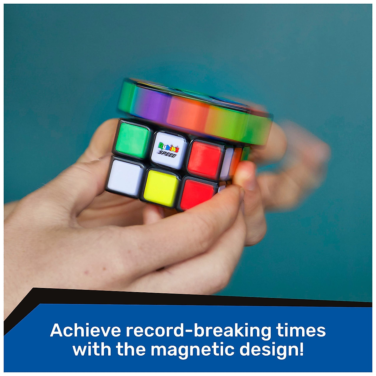 Rubik’s Cube, 3x3 Magnetic Speed Cube, Super Fast Problem-Solving Challenging Puzzle Fidget Toy Travel Game Brain Teaser for Adults & Kids Ages 8+