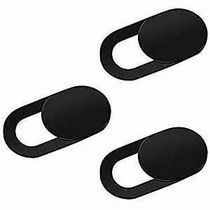 IMMINENT SECURITY Webcam Cover Slide - Ultra Thin with Strong Adhesive - Web Camera Cover Fits Most Devices - Protect Your Privacy (Black, Pack of 3)