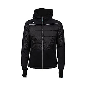 Arena Unisex Team Hooded F/Z Half-quilted Jacket, Black, X-Small