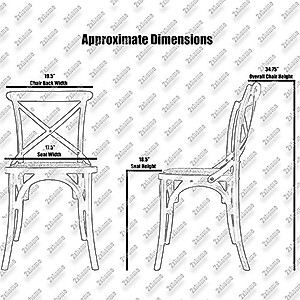 2xhome Set of 2 Natural Mid Century Modern Farmhouse Antique Cross Back Chair with X Back Assembled Solid Real Wooden Frame Antique Style Dining Chair Side for Accent Chairs Woven Kitchen Task Work