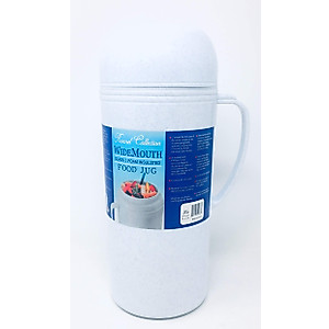 Vacuum Insulated Food Jug Flask Jar Wide Mouth Thermos 33.8 Fl Oz Hot/Cold 1-Ltr