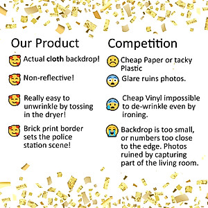 5 ft by 4 ft Cloth BrickPrint Photo Booth Backdrop Banner for Mugshot Signs! Quality Digitally Printed Image!