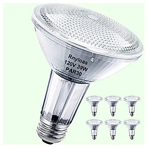 PAR30 Long Neck, 6PCS PAR30L Flood Light Bulbs，Dimmable, PAR30 Bulb 120V 50W Replacement, Long Lasting Lifetime, High brightness & Warm White, E26 Medium Screw Base, 39PAR30/FL for Recessed Light Bulb