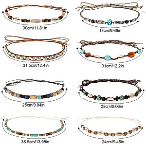 phnydreg 8PCS Cowboy Hat Bands Ethnic Western Hat Bands for Cowboy Hats Beaded Hat Bands for Women Cowgirl Men